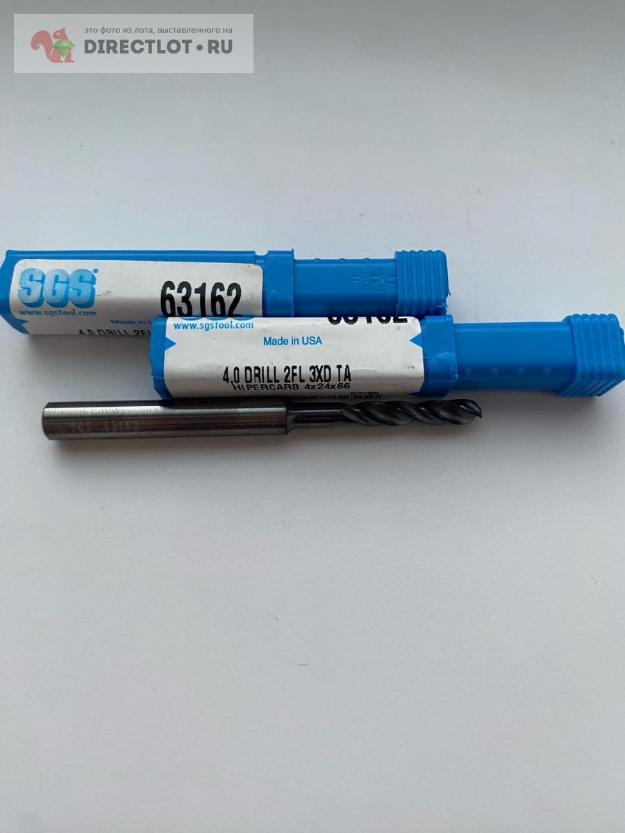 Сверло D4 мм. SGS с двойной ленточкой, монолитное твердосплавное 63162 ...