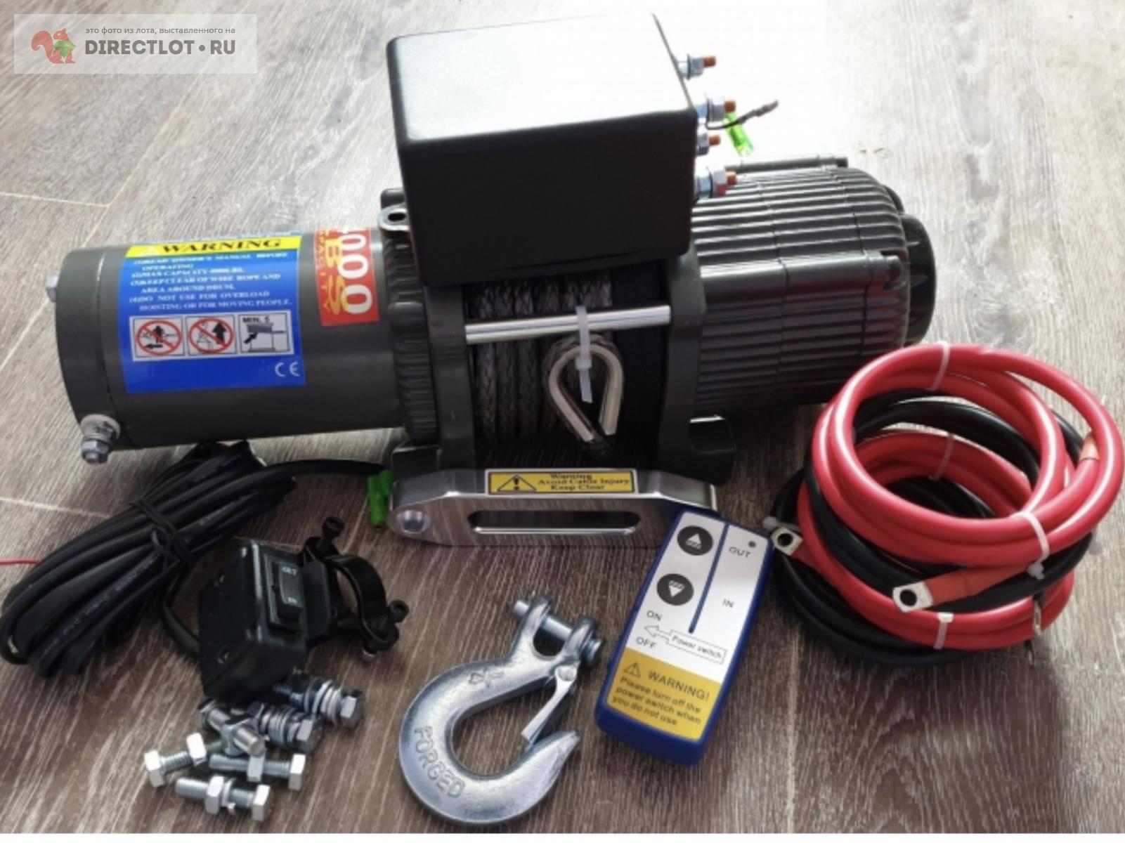 Лебедка электрическая 12V Electric Winch 4000Kev (1814кг) с кевларовым ...