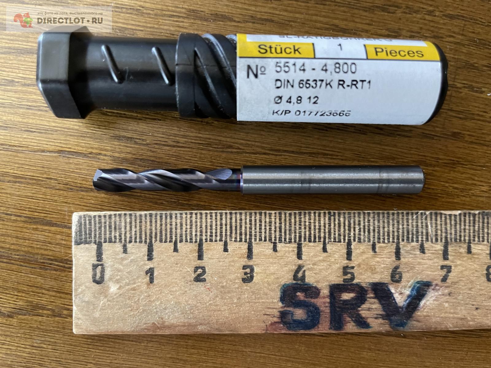 Сверло монолитное твердосплавное D 4.8 №5514 DIN 6537K R-RT1 GUHRING купить в Владимире цена 840 ...